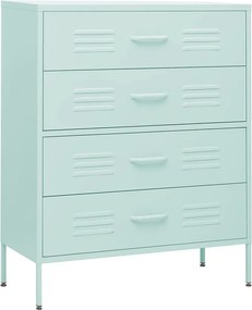 Komoda se zásuvkami mátová 80 x 35 x 101,5 cm ocel 336203