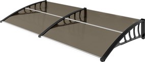 Outsunny Ochranný Slunečník 200x96 cm Exteriérový Kryt pro Dveře a Okna proti Slunci a Dešti s PP Polykarbonátovou Oporou Hnědá