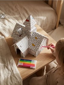 Sinsay - DIY sada na sestavení a vybarvení domečku - vícebarevná