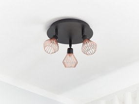 Stropní lampa černá/měděná VOLGA M Beliani