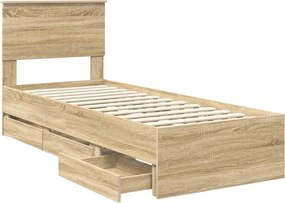 Rám postele se zásuvkou Sonoma dub 75 x 190 cm Inženýrské dřevo 3410758