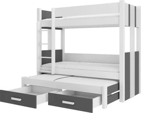 Třílůžková patrová postel s matracemi ARTEMA 180x80