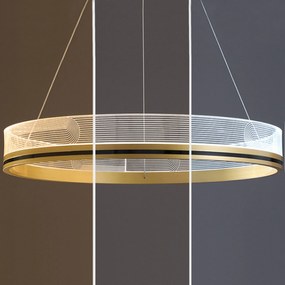 Toolight, LED závěsné svítidlo 60cm APP1190-CP, zlatá, OSW-40020