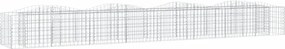 Klenutý gabion vyvýšený záhon 400x50x50 cm pozinkované železo 153543