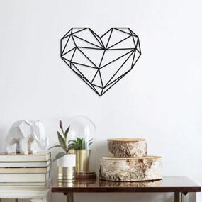 Kovová dekorace srdce, 47 x 40 cm, černá