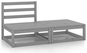 vidaXL Marketos 2dílná zahradní sedací souprava šedá masivní borovice