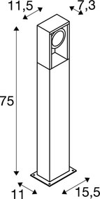 LA 1004750 ESKINA FRAME 75 FL venkovní LED stojací svítidlo single antracit CCT switch 3000/4000 K - BIG WHITE (SLV)