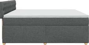 Box spring postel s matrací tmavě šedá 200x200 cm textil 3289095
