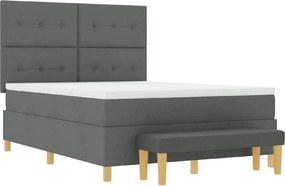 Postel s boxspringem s polštářem Tmavě šedá 200 x 140 cm textil 3344304