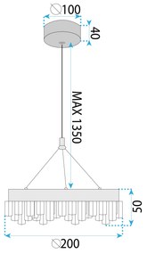 Toolight Závěsné LED osvětlení E52 LHJ097-CP zlaté