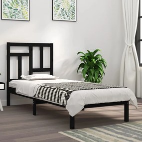 vidaXL Rám postele masivní dřevo 75 x 190 cm Small Single [3104503] Barva: Černá