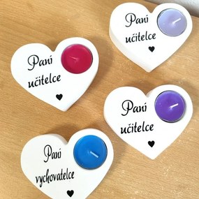 Svícen srdíčko Paní učitelce