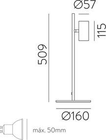 ACB Iluminacion Stolní lampa GINA, v. 51 cm, 1xGU10 8W Barva: Bílá