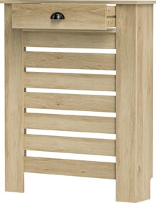 HOMCOM Kryt Radiátoru s Šuplíkem MDF Kryt Radiátoru do Obývacího Pokoje, Ložnice, Chodby 78x19x95,5 cm Dub