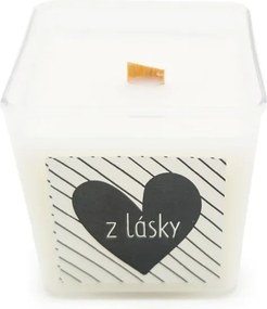 Sójová svíčka Z lásky – s vůní květu bavlny, doba hoření 20 hodin, s dřevěným knotem, česká ruční výroba