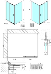Polysan EASY BLACK sprchové dveře 120 x 190 cm čiré sklo EL1215B