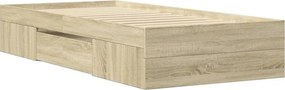 Rám postele bez matrace dub sonoma 75 x 190 cm kompozitní dřevo 3295529