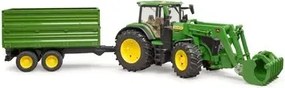Bruder 03155 Traktor John Deere s předním nakladačem a sklápěcím přívě