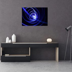 Skleněný obraz modrých spirál (70x50 cm)