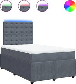 Box spring postel s matrací tmavě šedý 120x190 cm samet 3294599