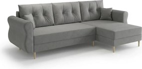 Rozkládací oboustranná sedací souprava do L SILVIANO 230x140 cm, šedá