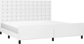 Rám postele s čelem bílý 200x200 cm umělá kůže 3125592