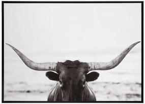 Obraz černo-bílá fotografie Bull - 104*144*4,3 cm