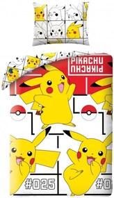 Bavlněné ložní povlečení Pokémon Pikachu No. 025 - 100% bavlna - 70 x 90 cm + 140 x 200 cm
