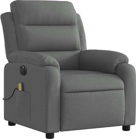 Elektrické masážní polohovací křeslo tmavě šedé textil 3204969