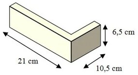 Rohový obklad - HAND BRICK SVĚTLEŠEDÝ