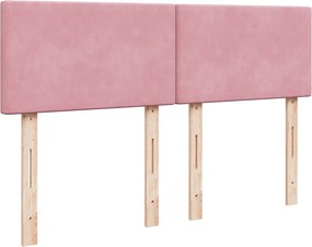 Box spring postel s matrací růžová 160x200 cm samet 3287781
