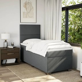 Box spring postel s matrací tmavě šedá 90x200 cm textil 3292665