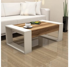 Asir | Konferenční stolek VENUS 38x102 cm krémová/hnědá | AS1224