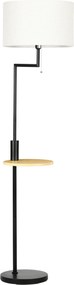 HOMCOM Stojací lampa, stojací lampa s policí, 40 W stojací lampa s USB připojením, stojací lampa, ocel, krémová, Ø40 x 168 cm, bez žárovky | Aosom