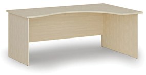 Ergonomický kancelářský pracovní stůl PRIMO WOOD, 1800 x 1200 mm, pravý, ořech