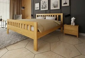 Dřevěná postel z masivu Postelia MIA PLUS Dub 140x200 - dubové dvoulůžko o šíři masivu 3,7 cm