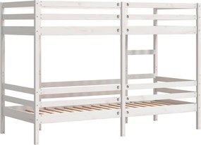 Patrová postel bílá 75 x 190 cm masivní borové dřevo 3284225