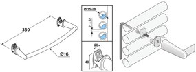 Aqualine Sušák ručníků na otopná tělesa 33cm oblý, bílá IDO-40