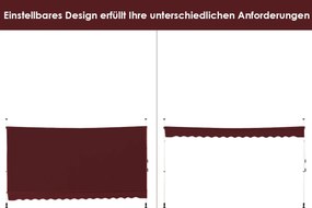 Costway Upínací markýza 400 cm široká Balkonová markýza bez vrtání, odolná proti
