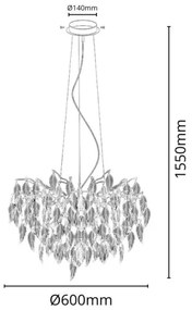 Křišťálový lustr na lanku 10xG9/40W/230V černá