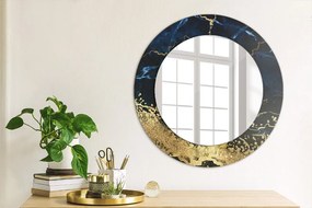 Kulaté dekorativní zrcadlo na zeď Modrý mramor fi 50 cm