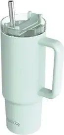 Quokka Nerezový termohrnek s brčkem Stream Turquoise 950 ml