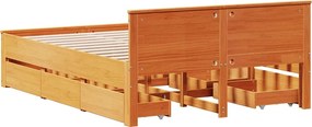 Postele bez matrace s čelem voskově hnědá 140 x 190 cm borovice 3308779
