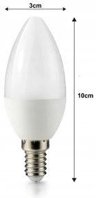 6x LED žárovka E14 svíčka 8W 700lm - studená bílá
