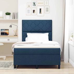 Postel s boxspringem s čelo Modrá 120 x 200 cm textil 3339461