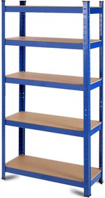Costway Úložný regál 5 úrovní s kovovým rámem, nosnost do 650 kg, modrý