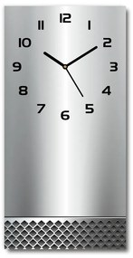 Wallmuralia Nástěnné skleněné hodiny Kovové pozadí 30x60 cm