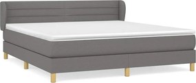 Box spring postel s matrací tmavě šedá 160x200 cm textil 3126894