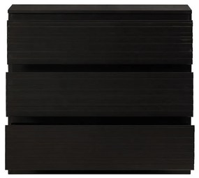 Komoda janette 3 zásuvky 75 x 83 cm černá MUZZA