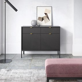 Toaletka NOVA cc T104 | se zásuvkami | 104 cm | černá/černá